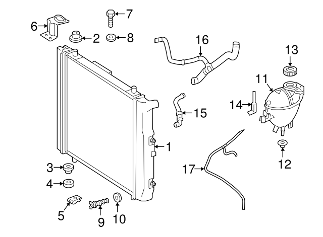 463-500-58-75 - Radiator Coolant Hose 2016-2018 Mercedes-Benz ...