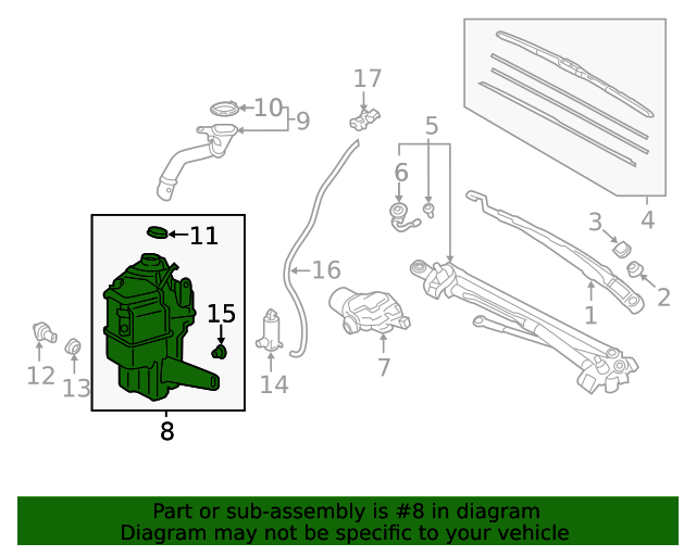 85315-06230 - Washer Fluid Reservoir - 2018-2021 Toyota | OEM Genuine Parts