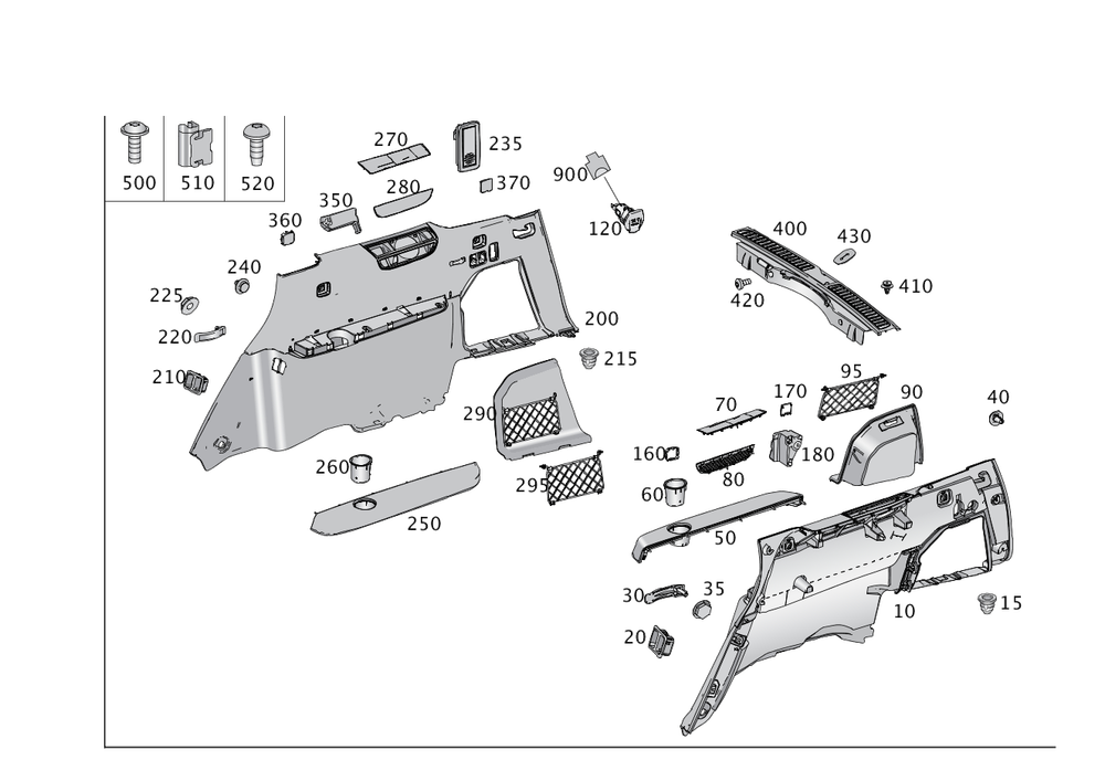 166-692-03-60 - Bracing, Side Wall 2013-2019 Mercedes-Benz | Mercedes ...