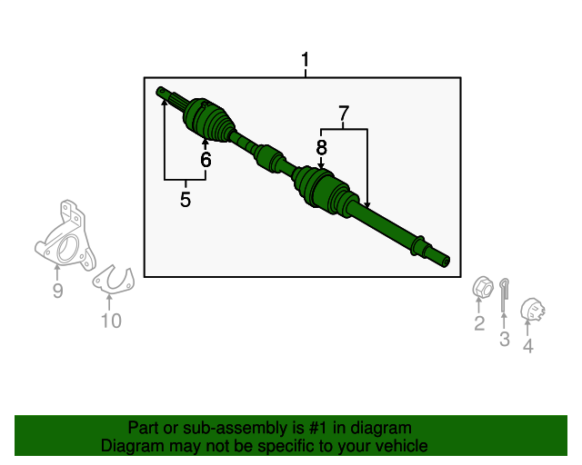2015-2021 Nissan NV200 Axle Assembly - Driver's Side (LH) 39101-95B0A ...