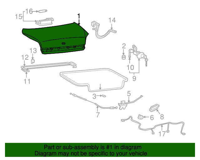 2002-2005 Hyundai Sonata Trunk Lid 69200-3D051 | QuirkParts