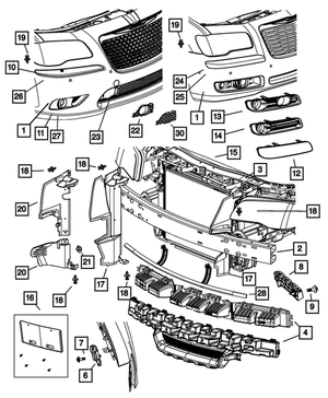 2011-2023 Chrysler 300 Fascia Support Bracket, Left 57010401AD | My ...