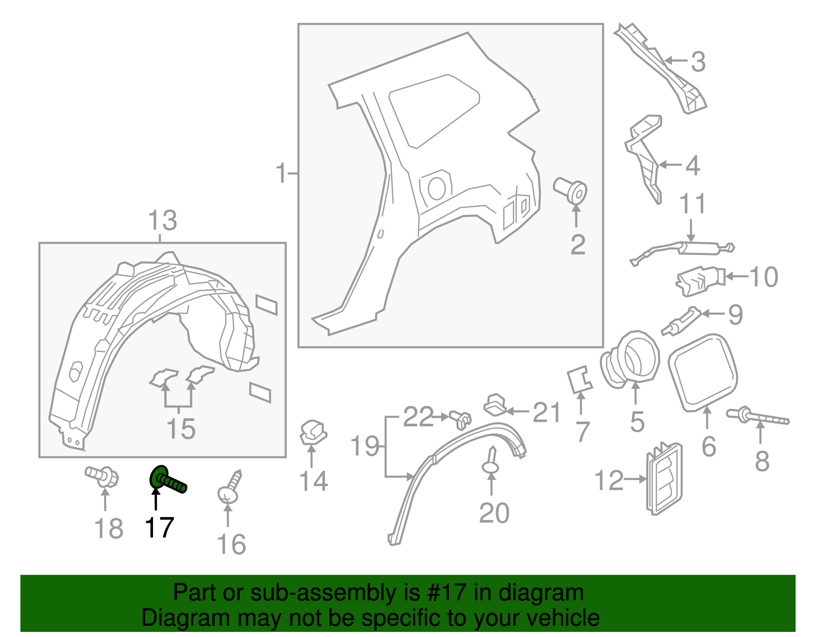 2011-2025 Honda Wheelhouse Liner Clip 91512-SED-003 | Honda Parts Direct