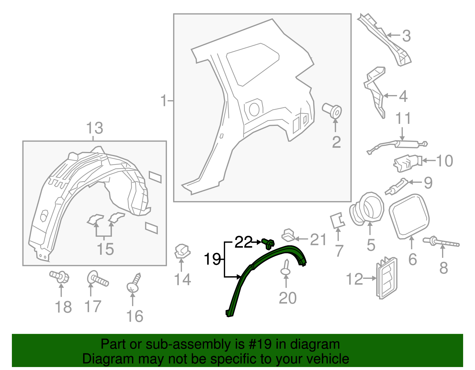 74410-TG7-A02 - Protector R Rear Wheel Arch - 2016-2021 Honda | Genuine ...