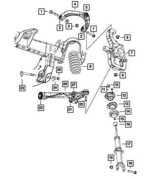 68298346AB - Lower Control Arm, Right 2006-2024 Mopar | Mopar Wholesale ...