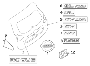 2021 Nissan Rogue Emblem 84890-6RA0A | TascaParts.com