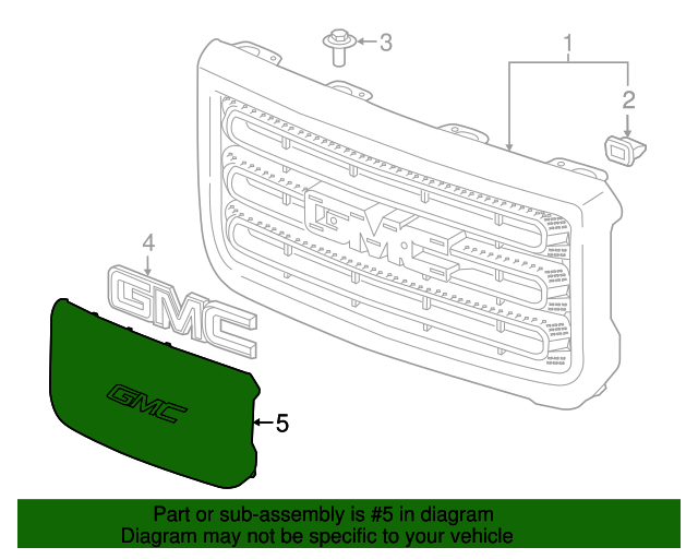 2017-2019 GM Front Grille Opening Cover 23444796 | TascaParts.com