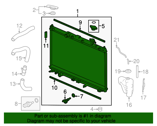 2015-2020 Acura TLX Radiator 19010-5J2-A01 | OEM Parts Online