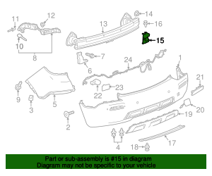 2013-2016 GM Rear Driver Side Bumper Impact Bar Bumper 95270289 GM ...
