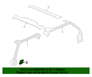 2018-2021 Jeep Roll Bar Pad - Passenger Side (RH) 68356618AC ...