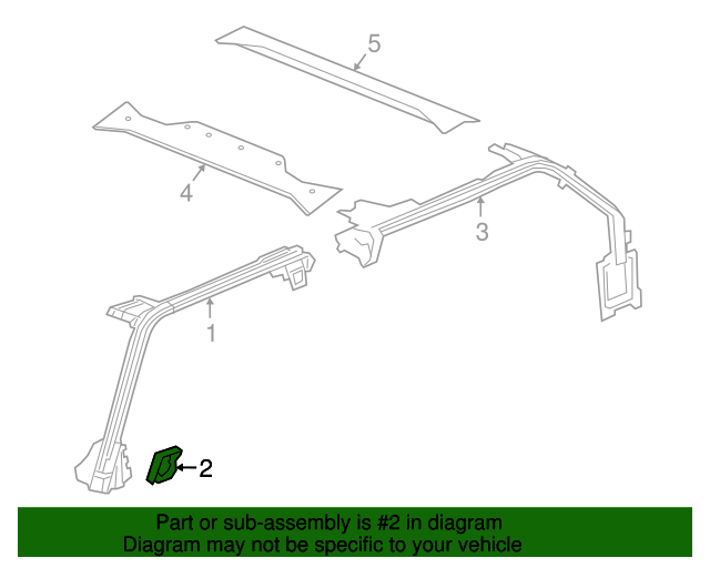 2018-2021 Jeep Roll Bar Pad - Passenger Side (RH) 68356618AC ...