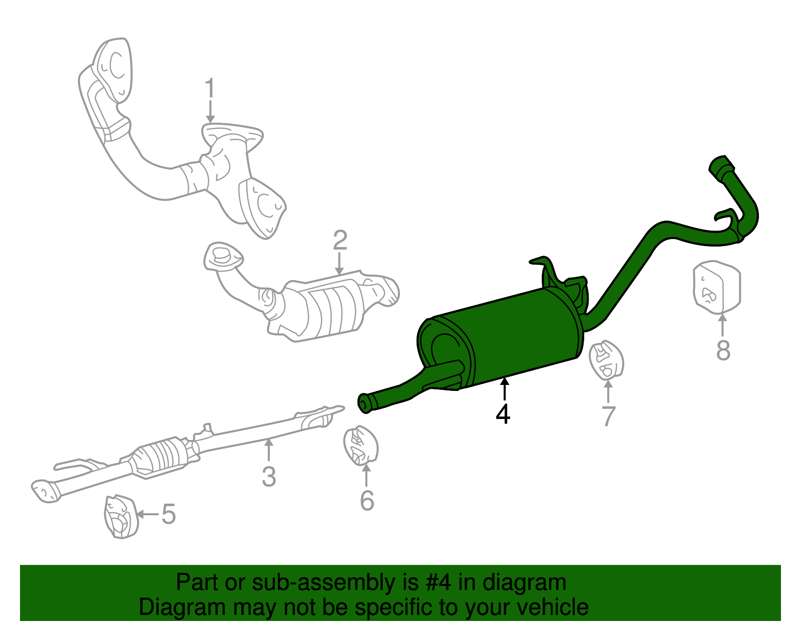 2000-2006 Toyota Tundra Muffler & Pipe 17405-07010 | Toyota Parts Center
