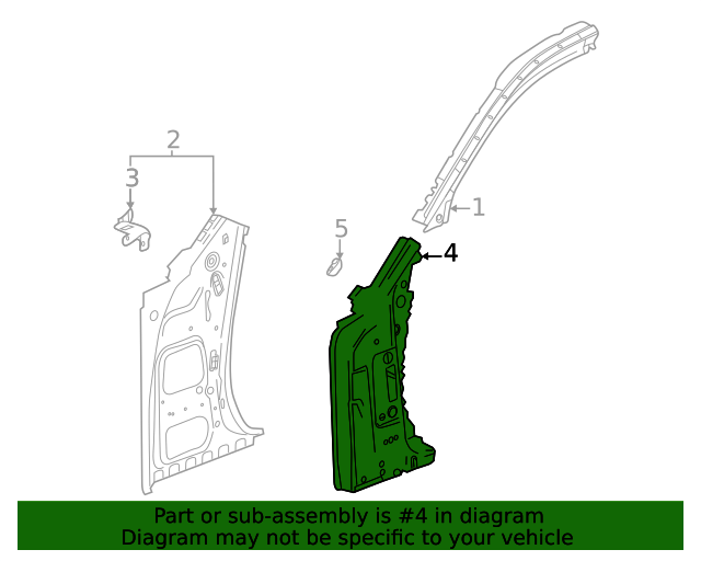 2020-2022 Cadillac CT4 Passenger Side Body Hinge Pillar Outer Panel ...