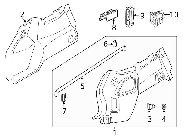 31440891 - Interior Quarter Panel Trim Panel 2019-2024 Volvo ...