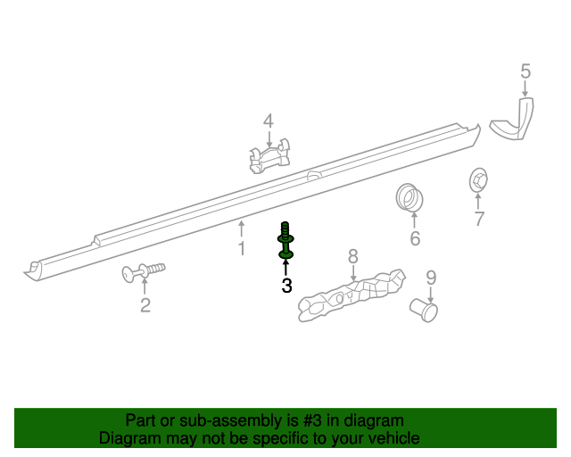 2000-2013 Mercedes-Benz Rocker Molding Fastener 001-990-14-92 | MB OEM ...