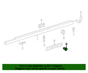 2000-2017 Mercedes-Benz Rocker Molding Rivet 003-990-34-97 | MB OEM Parts