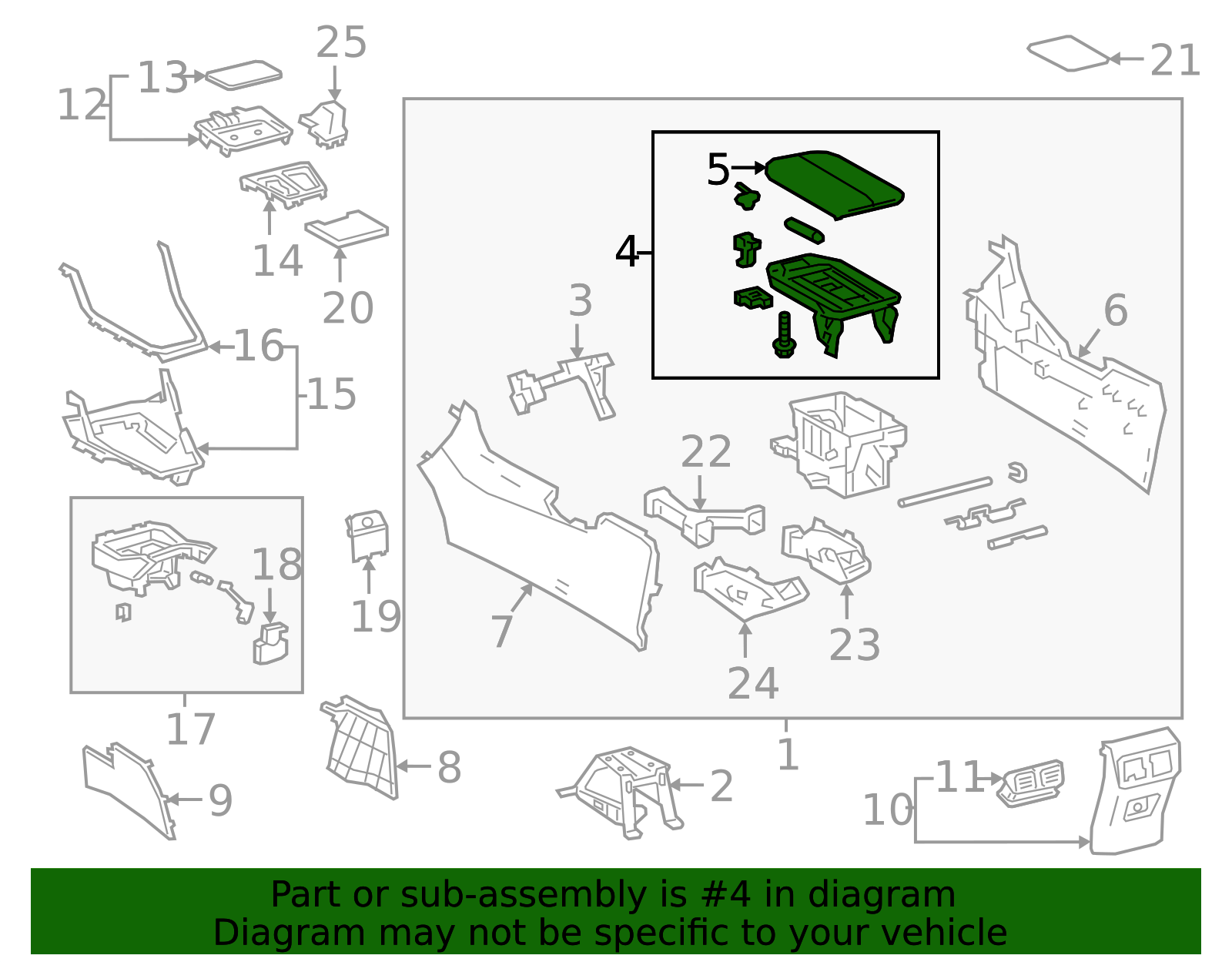 2019-2024 Toyota 2019-2024 Toyota - Armrest Assembly 58920-0R010-C0 ...
