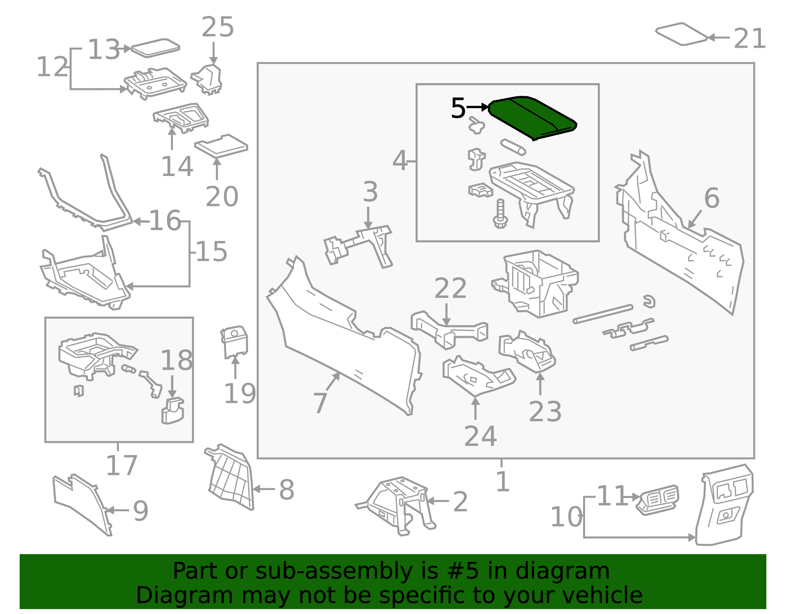 58905-0R120-C0 - 2019-2024 Toyota - Armrest | Toyota Parts Delivered