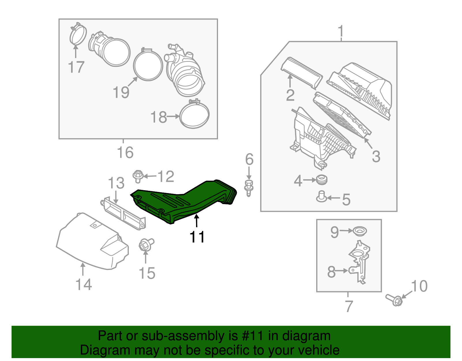 28210-4Z700 - Engine Air Intake Hose 2017-2018 Hyundai Santa Fe Sport ...