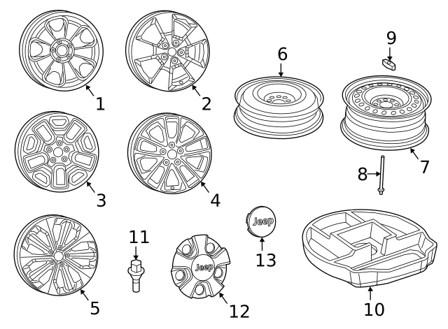 2013-2021 Jeep Wheel Center Cap 1lb77dx8ac | TascaParts.com