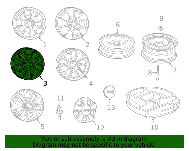 2019-2020 Jeep Cherokee Wheel, Alloy 6BG71DD5AB | TascaParts.com