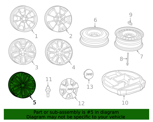 2014-2023 Jeep Cherokee Wheels 4726429AA | Mopar Estores