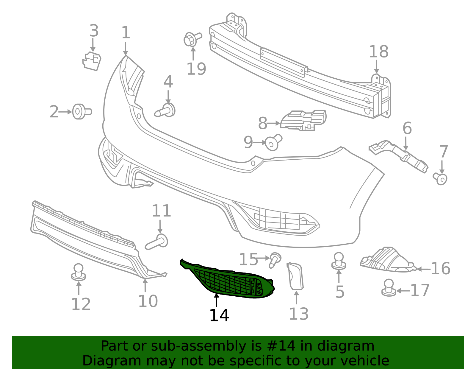 71508-TBG-A00 - Bumper Cover Spacer Panel 2016-2020 Honda Civic | Honda ...
