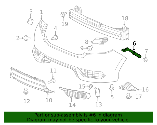 71593-TBG-A00 - Spacer R Rear Bumper Side - 2016-2020 Honda Civic ...