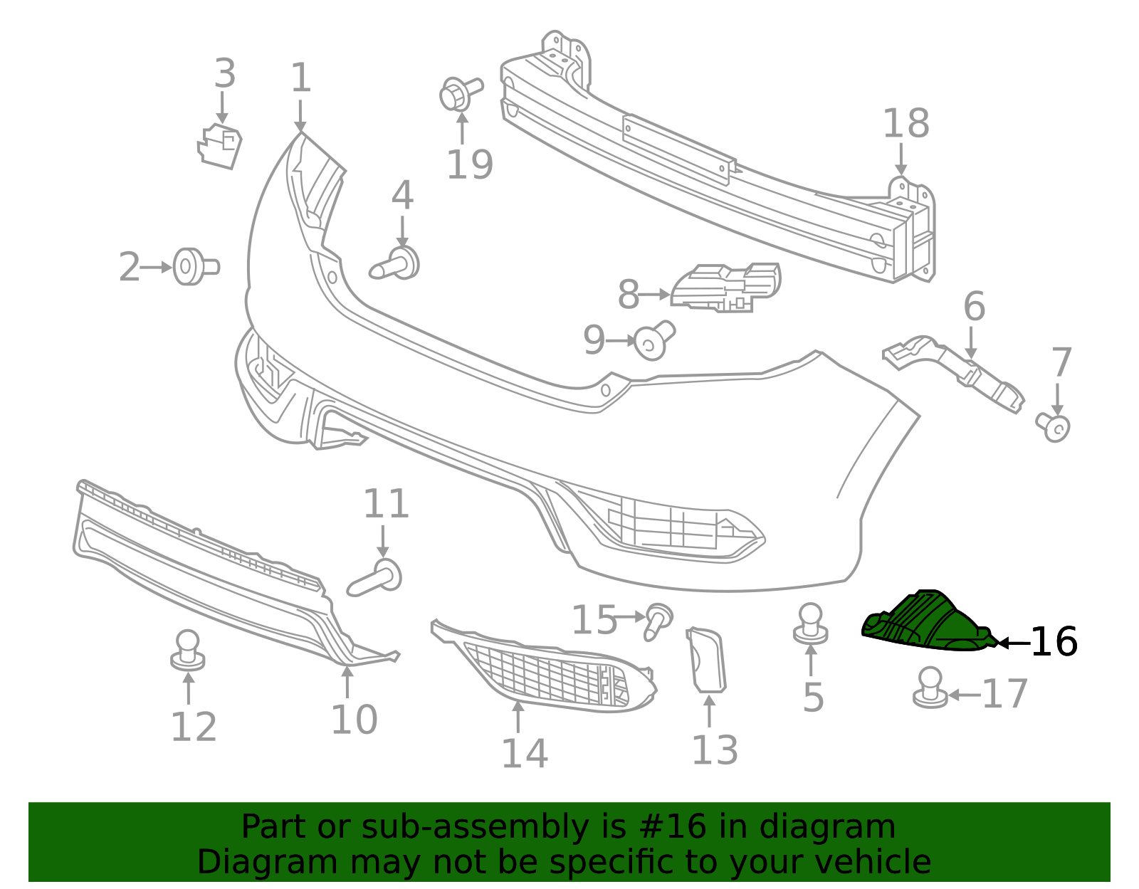 2016-2020 Honda Civic Bumper Corner Cover 71504-TBG-A00 | Retail ...