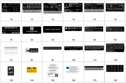 Identification Plate, Information Sign for 2026 Mercedes-Benz AMG GT 55 ...