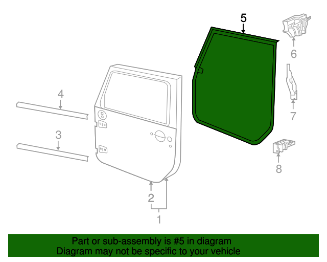 68271725AH - Door To Body Weatherseal Left - 2018-2021 Mopar | Mopar ...