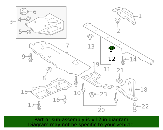 2000-2023 Audi Ft Fender Liner U-Nut N-104-337-01 | Genuine Audi Parts