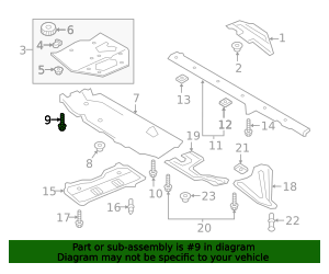 1K0-825-951 - Side Shield Bolt 2006-2023 Audi | Audi OEM Parts