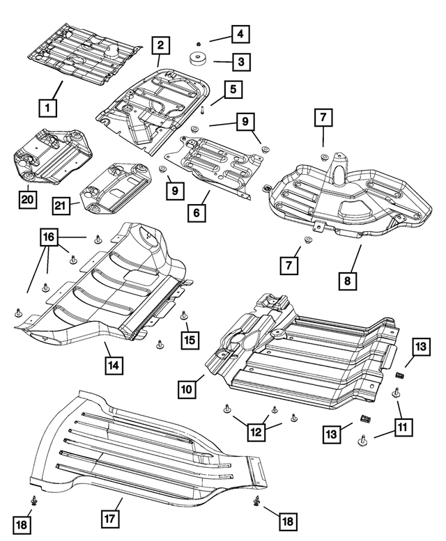 2012-2016 Jeep Grand Cherokee Front Belly Pan 68089029AD | Mopar eStore