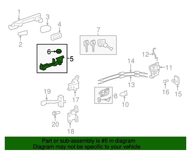 Toyota Handle Base Part# 6920206120 | Toyota Of Colorado Springs Parts