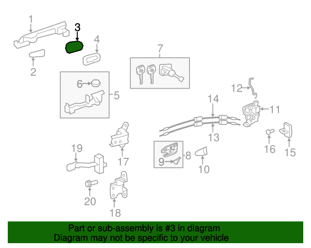2012-2014 Toyota Camry Exterior Door Handle Cover 69217-06370-B1 ...