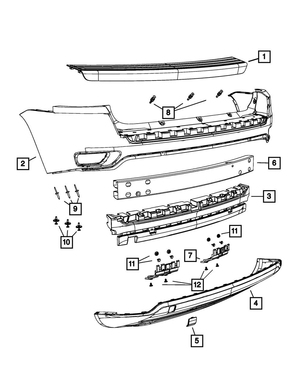 2011-2017 Jeep Compass Rear Upper Fascia 68109898AC | My Mopar Parts