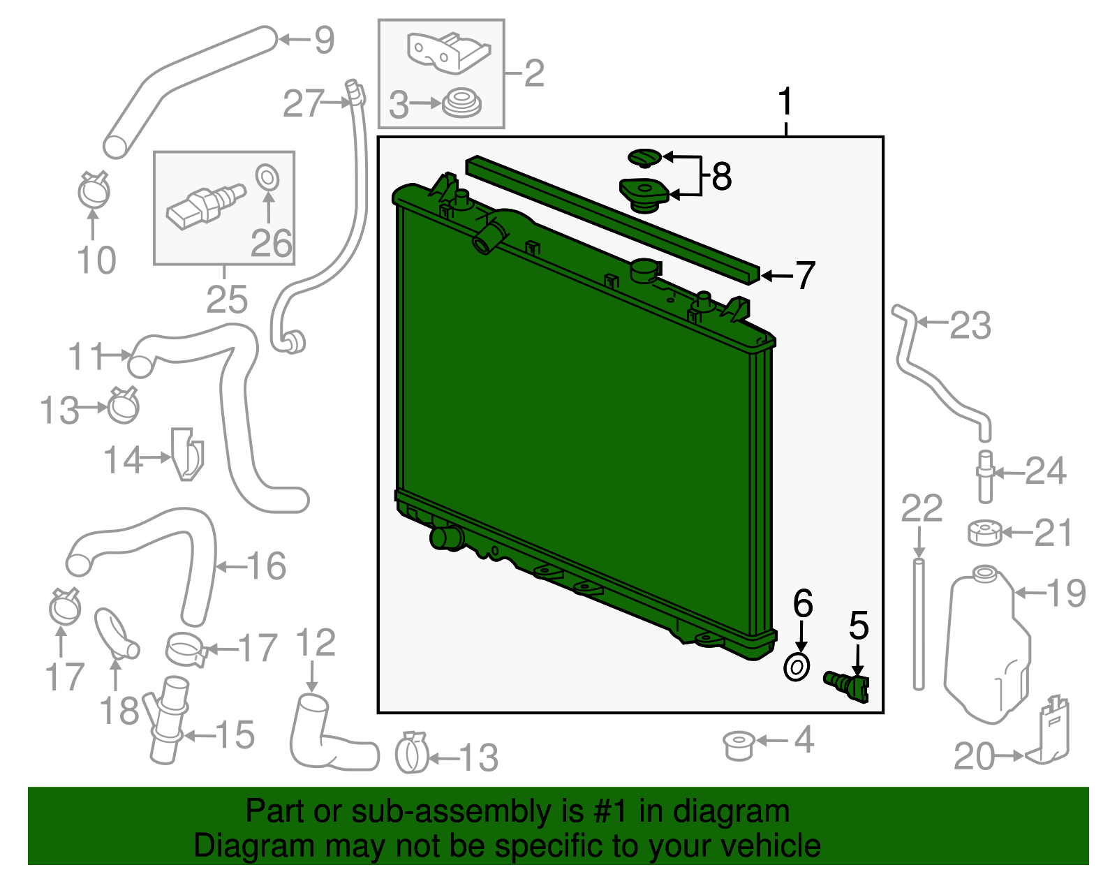 2014-2020 Acura MDX Radiator 19010-5J6-A01 | Acura Parts World