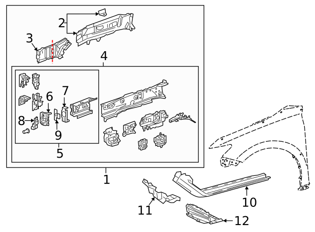 57115-33900 - Frame Side Member 2018 Toyota Camry | AutoNationParts.com