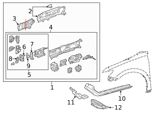 57014-33010 - Rail End - 2018 Toyota Camry | OEM Genuine Toyota Parts
