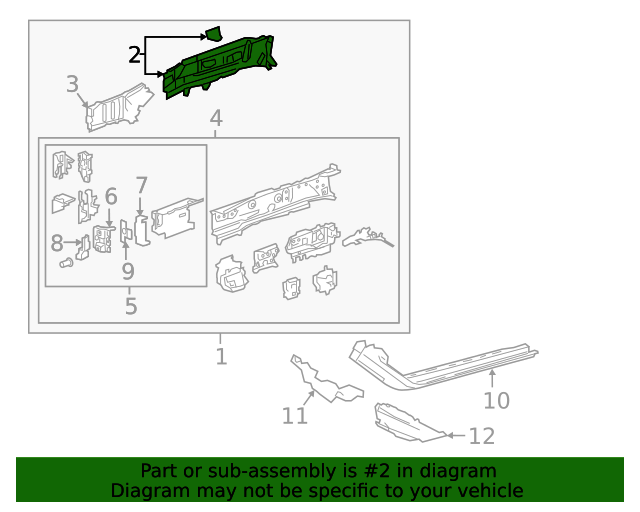 57115-33900 - Frame Side Member 2018 Toyota Camry | AutoNationParts.com