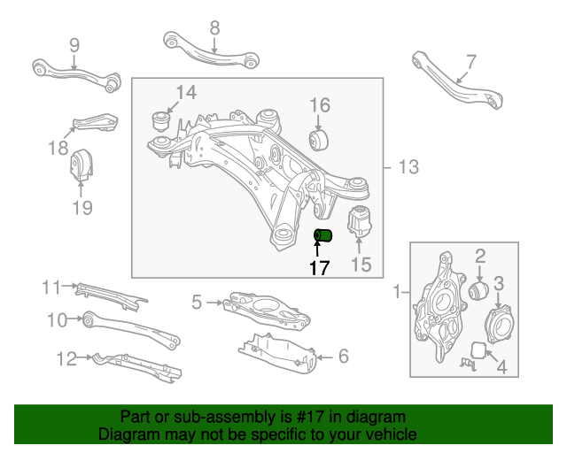 204-352-10-65 - Suspension Cross-Member Lower Bushing 2008-2023 ...