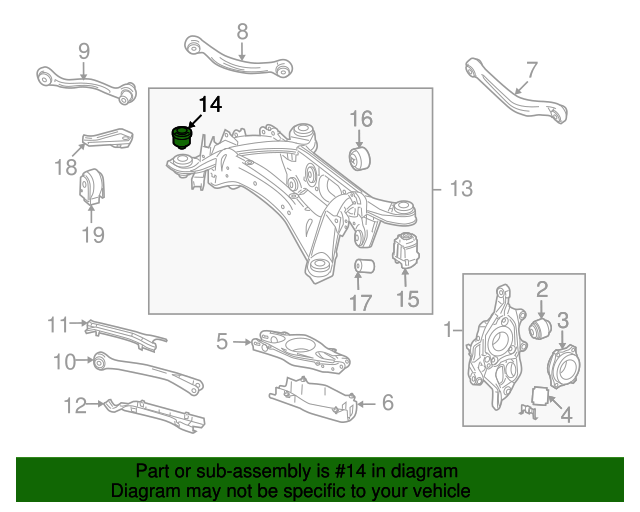 2008-2015 Mercedes-Benz Suspension Cross-Member Front Mount 204-351-08 ...