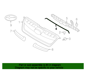 2012-2014 Subaru Impreza Grille Seal 91171FJ000 | Subaru Parts Guys