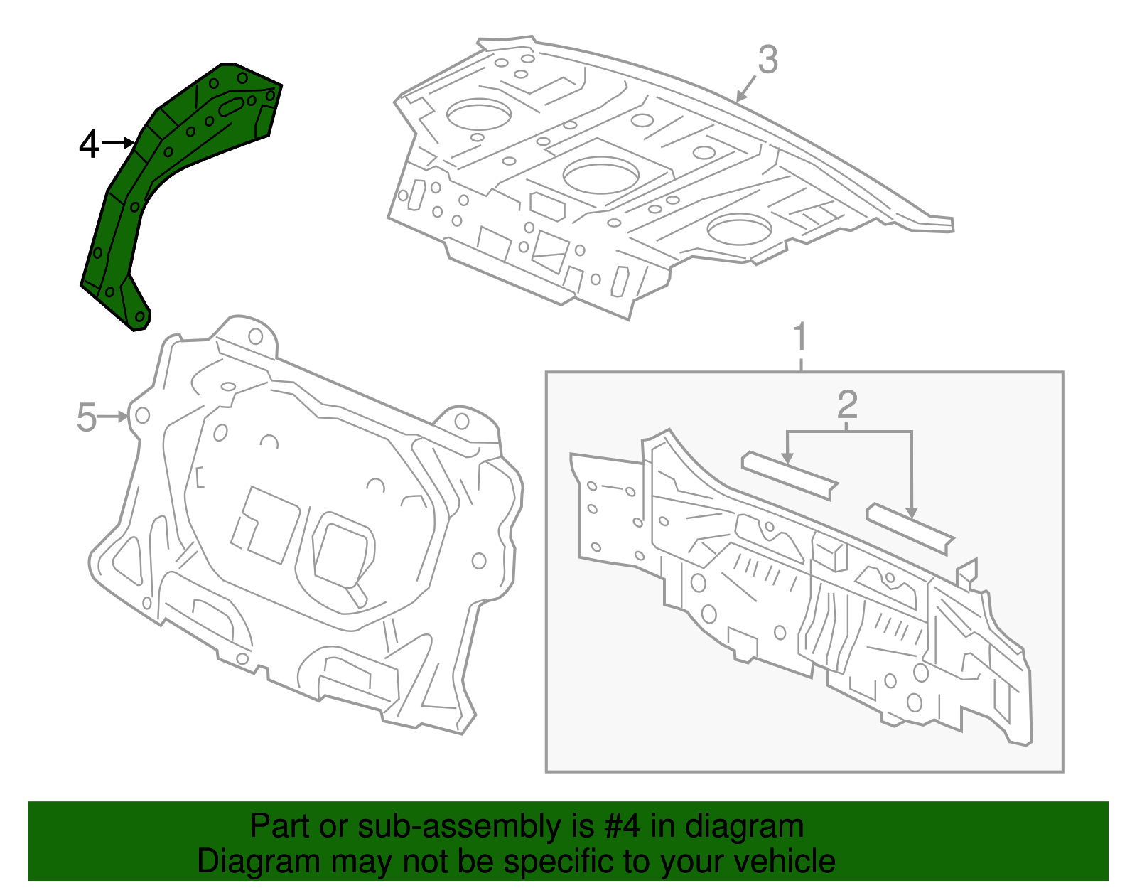 66511-T2A-A00ZZ - 2013-2015 Honda Accord - Gusset R Rear Bulkhead ...