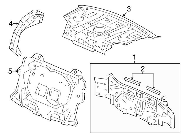 66100-T2F-A00ZZ - Panel Rear - 2013-2017 Honda Accord | Honda Factory Parts