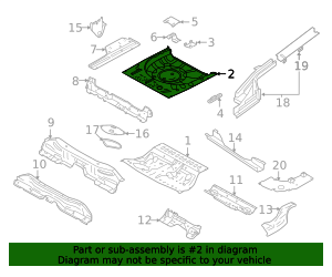 2020-2021 Nissan Sentra Rear Floor Pan G4514-6LBMA | TascaParts.com