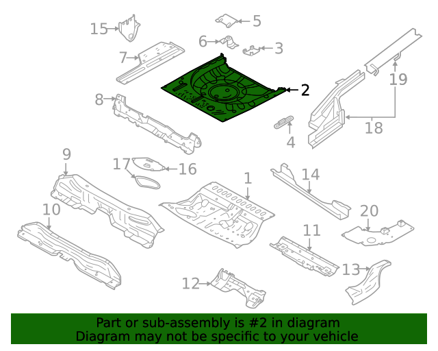 2020-2021 Nissan Sentra Rear Floor Pan G4514-6LBMA | TascaParts.com