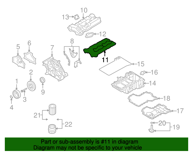 11127566289 - 2008-2017 BMW Valve Cover Gasket (11-12-7-566-289) | BMW ...