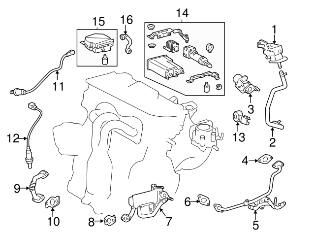 2012-2018 Toyota Exhaust Gas Re-Circulation (Egr) Cooler Gasket 25629 ...